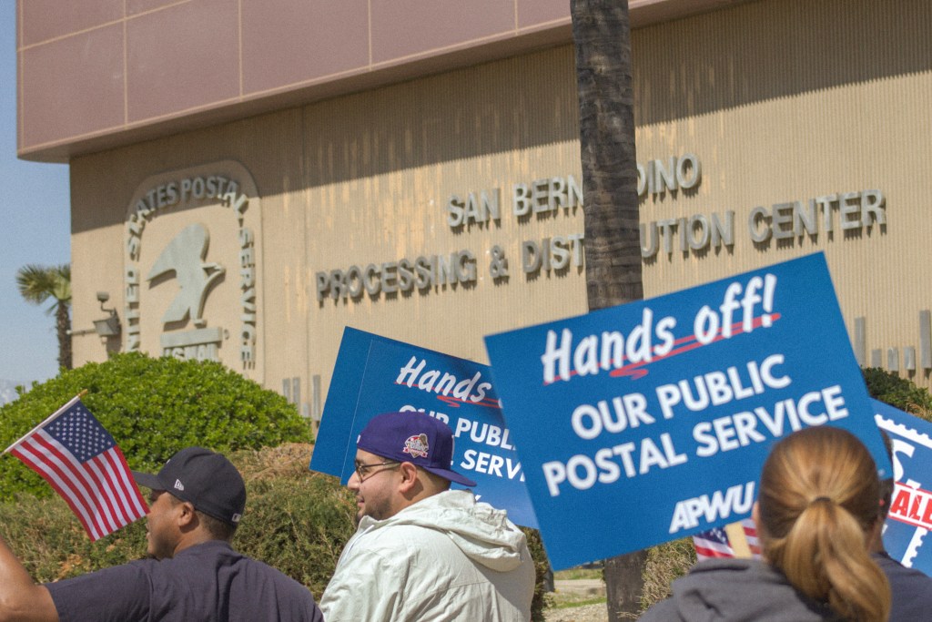 Marching for USPS: San Bernardino Takes a Stand - Inland Empire Labor ...